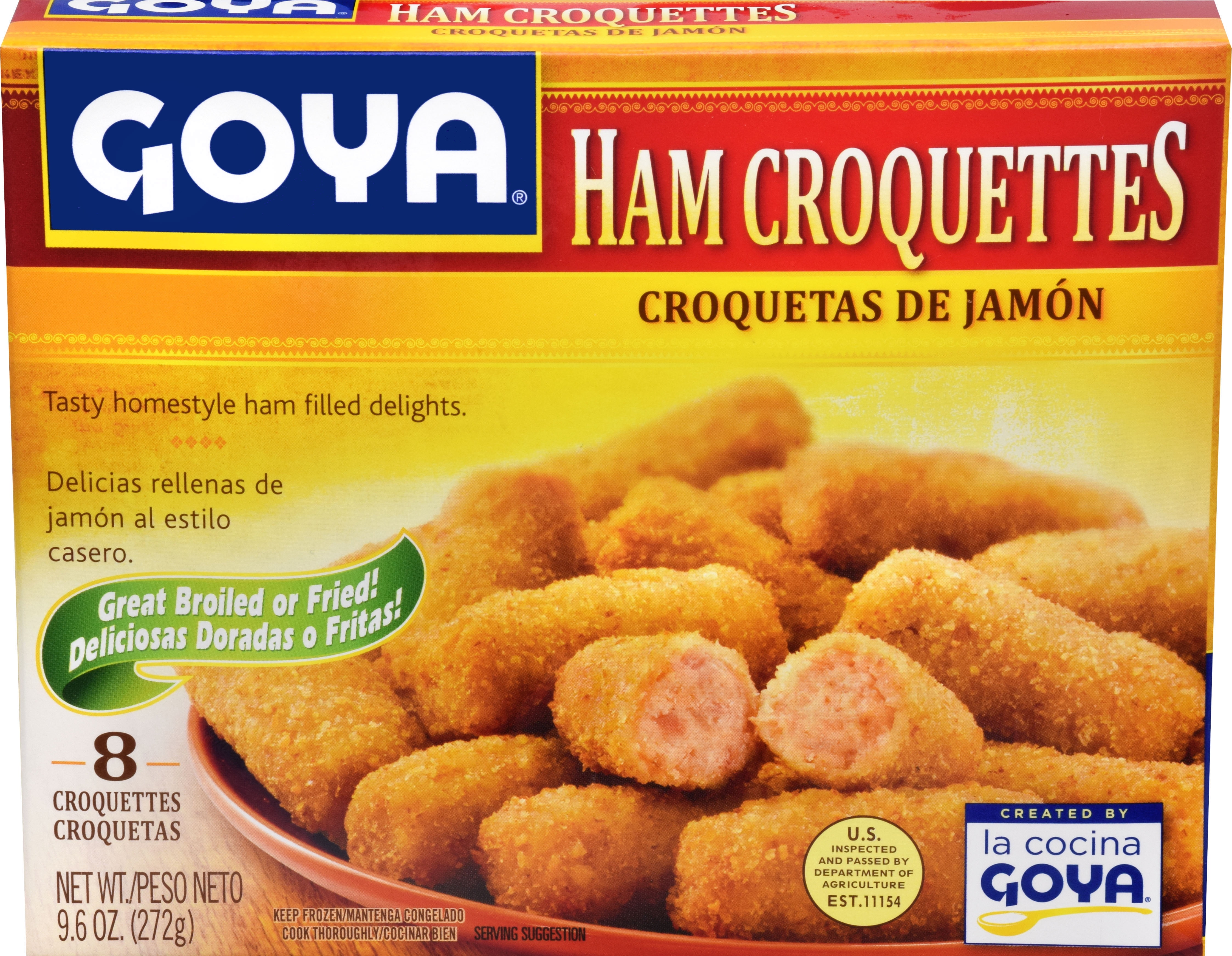 GOYA Ham Croquettes 8 Count Small Savory Ham Filled Delights Perfect ...