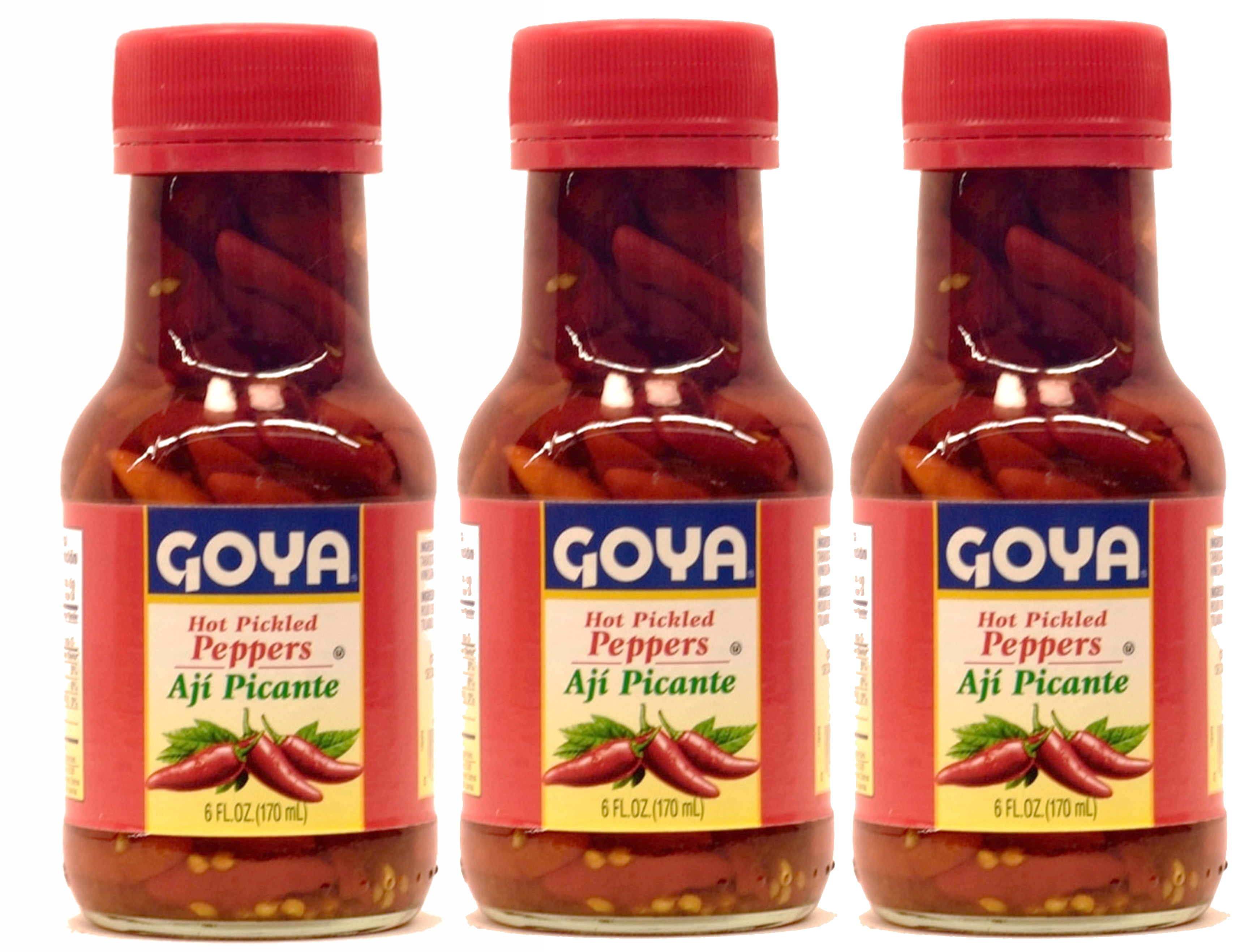 Goya Hot Pickled Red Peppers Aji Picante 6 oz (Pack of 3) - Walmart.com