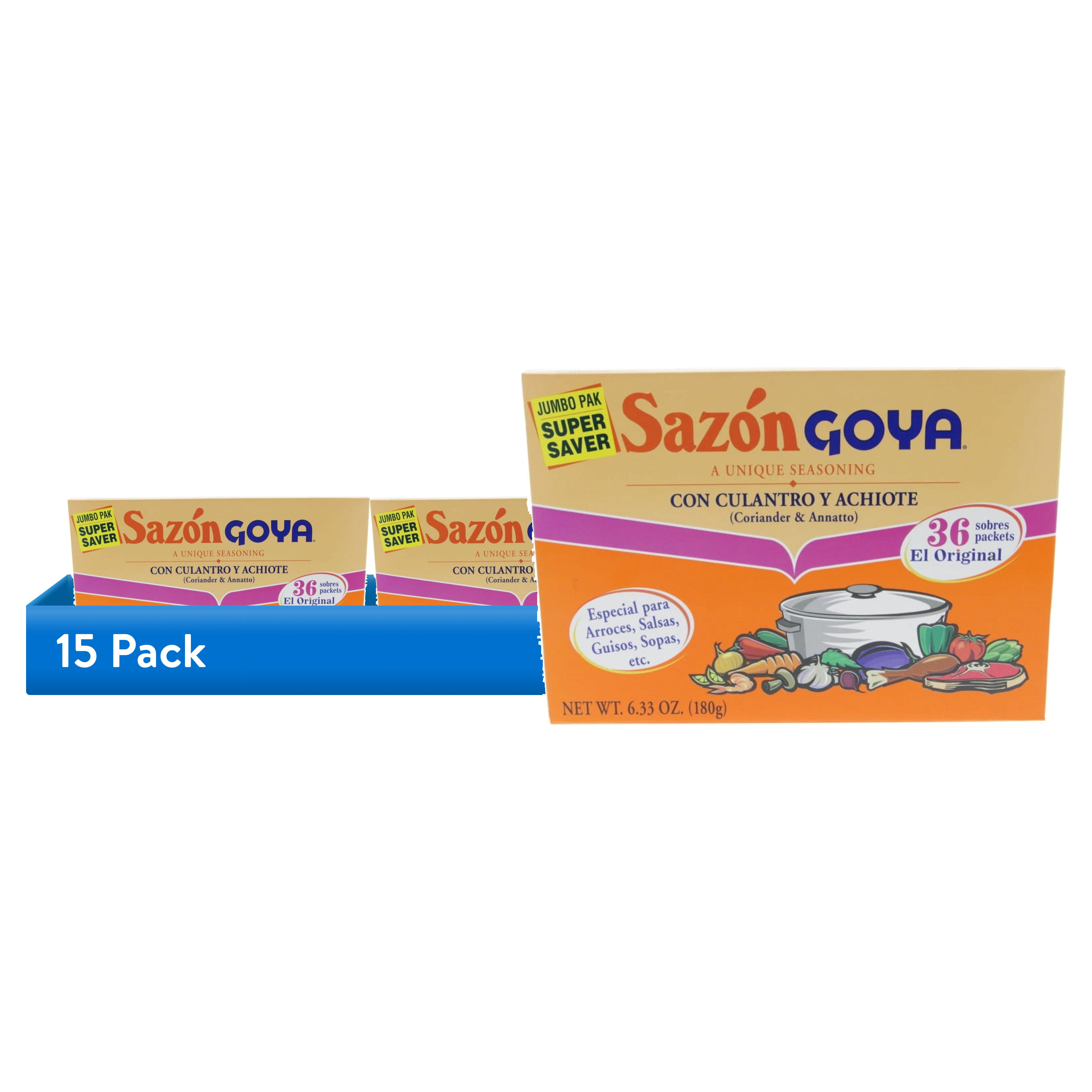 (15 pack) Sazon Goya with coriander and annatto, 6.33 Oz - Walmart.com