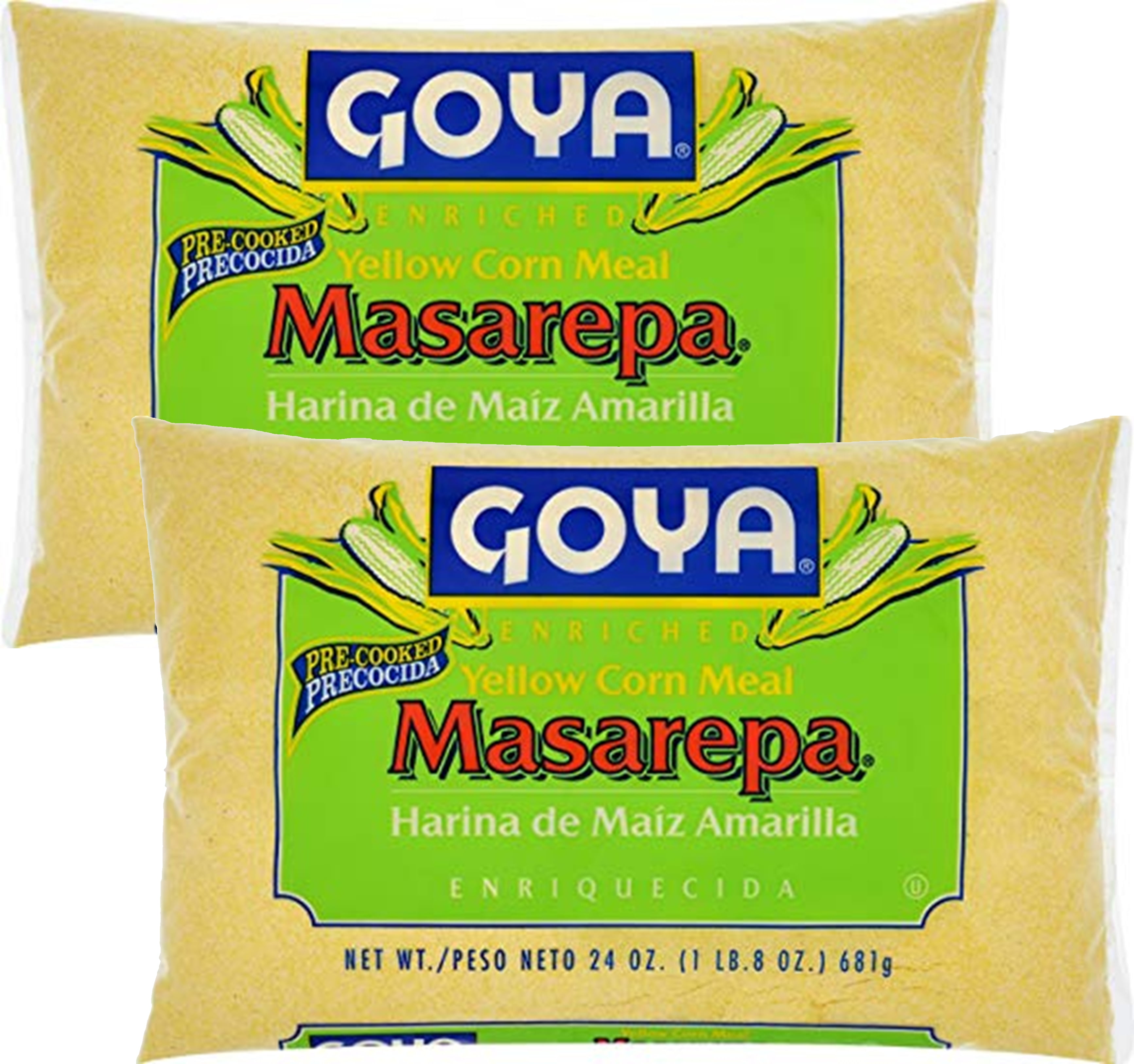 Goya Masarepa Yellow Corn Meal Precooked, 24 OZ (2 Pack) - Walmart.com