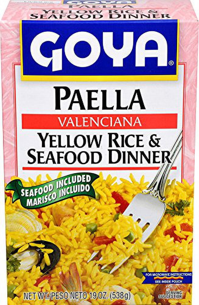 Goya Paella Valenciana Yellow Rice & Seafood Dinner 19 Oz (Pack of 4 ...