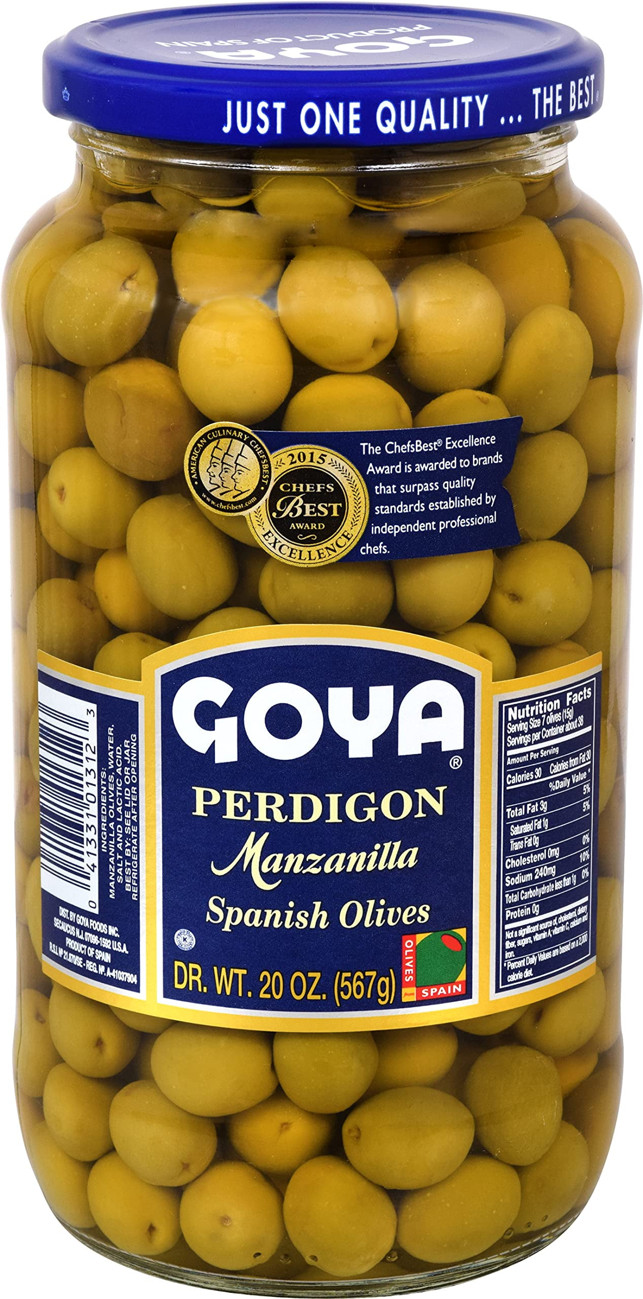 Goya Perdigon Manzanilla Spanish Olives, 20 Ounce - Walmart.com