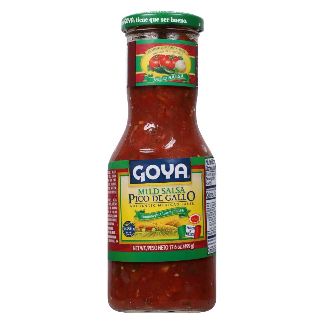 Goya Pico De Gallo Authentic Mexican Home-Style Chunky Salsa, 17.6 ...