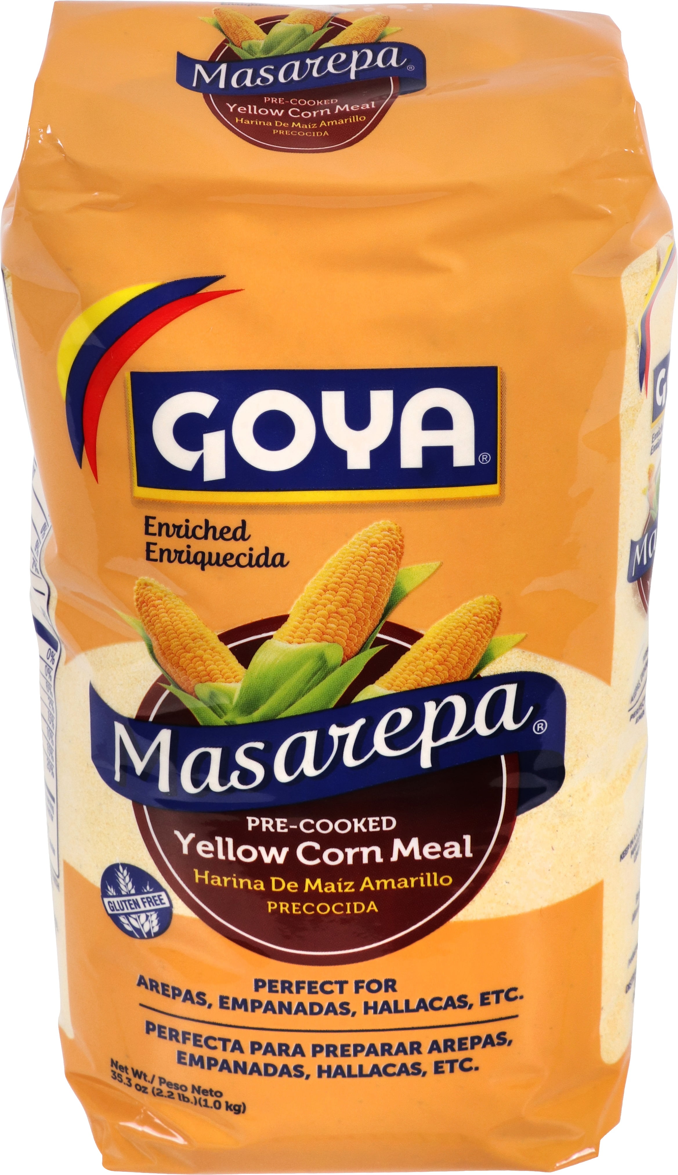 Goya Masarepa Pre-Cooked Yellow Corn Meal for Arepas & Tamales, 35.2 oz ...