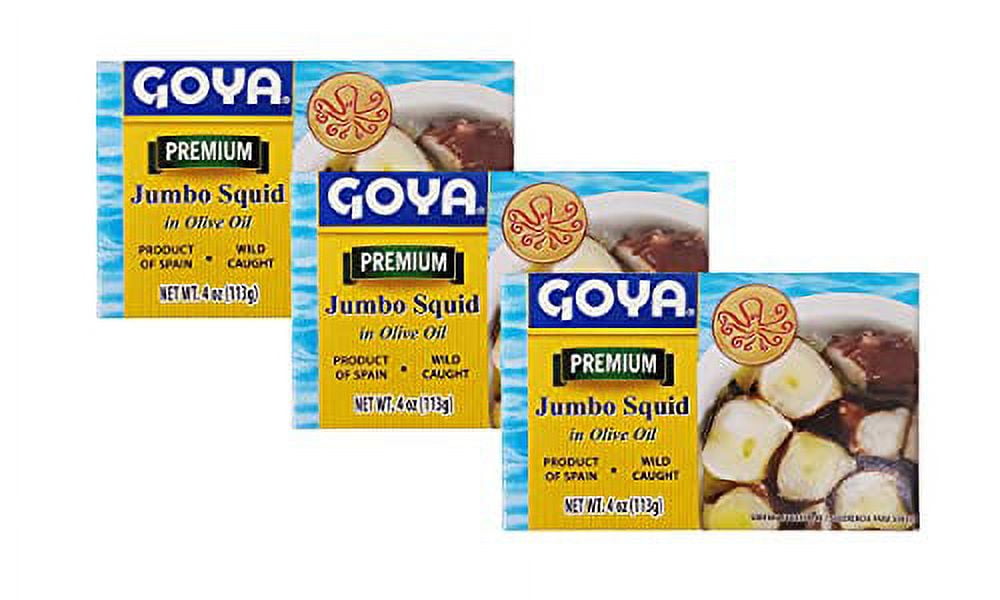 Goya Premium Jumbo Squid Octopus Style in Olive Oil 4 oz Pack of 3 ...