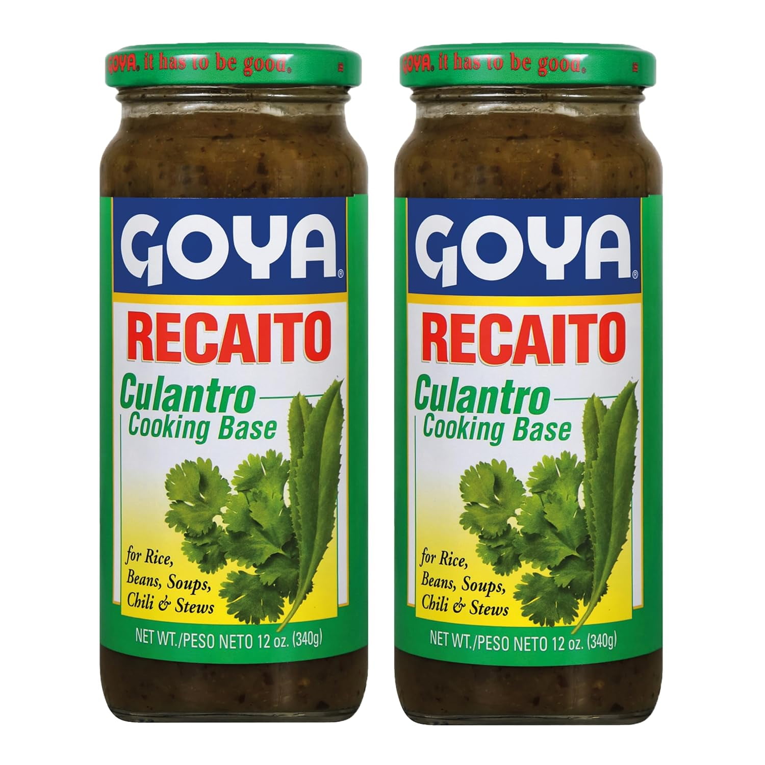 GOYA Recaito Cilantro Cooking Base, Culantro Garlic Blend, 12 oz Jars ...