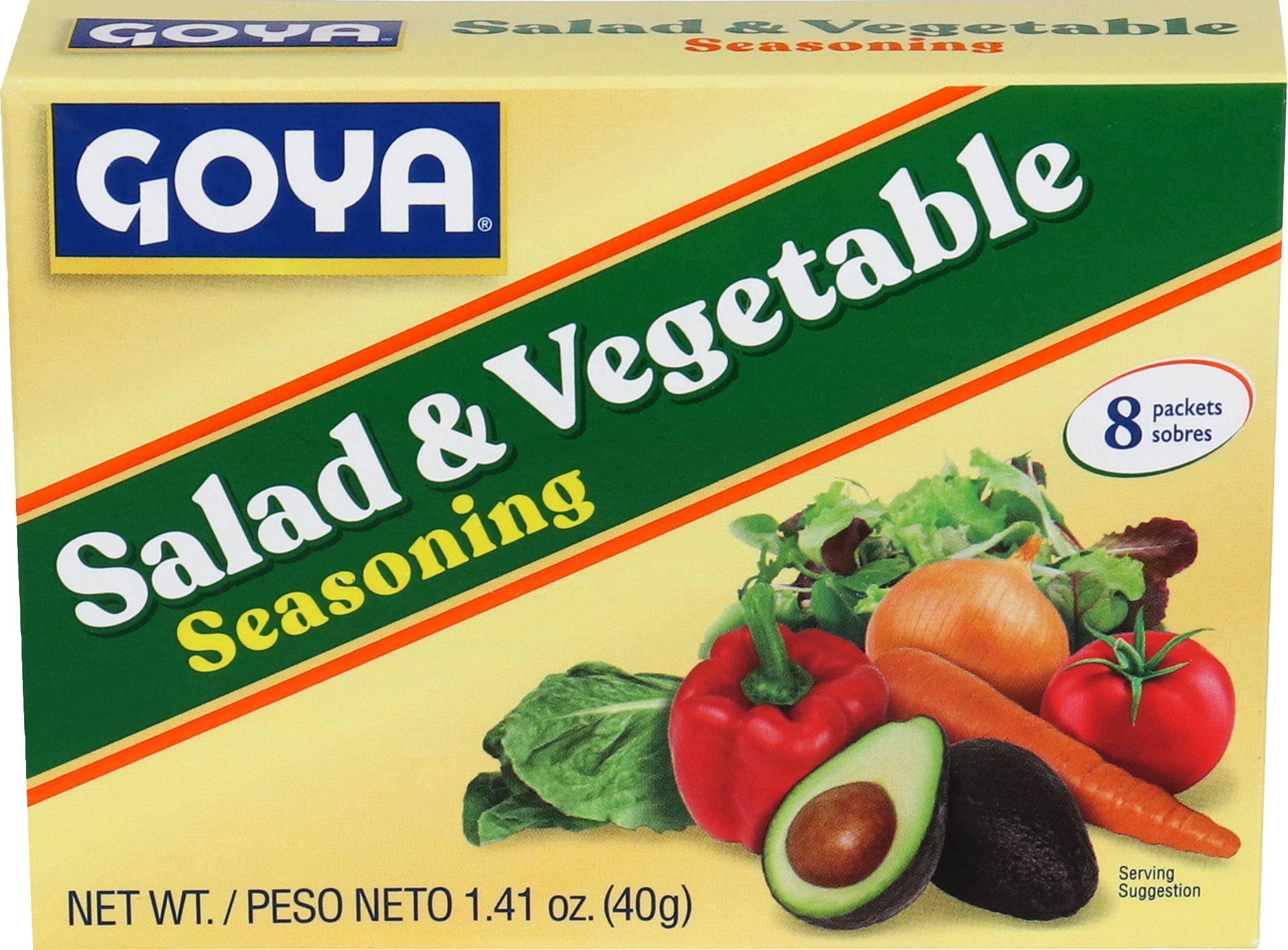Goya Salad & Vegetable Seasoning, Veggie Packets, Pepper Spices, 1.41 ...