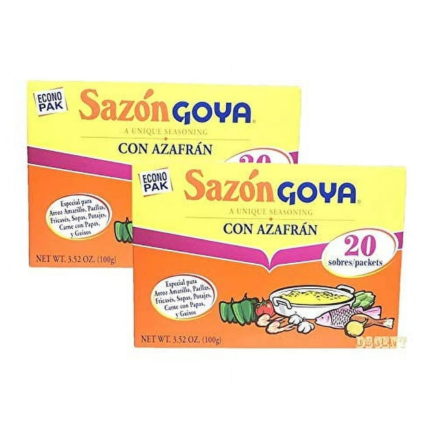 Goya Sazon Con Azafran - 3.52 oz (2 packs) - Walmart.com