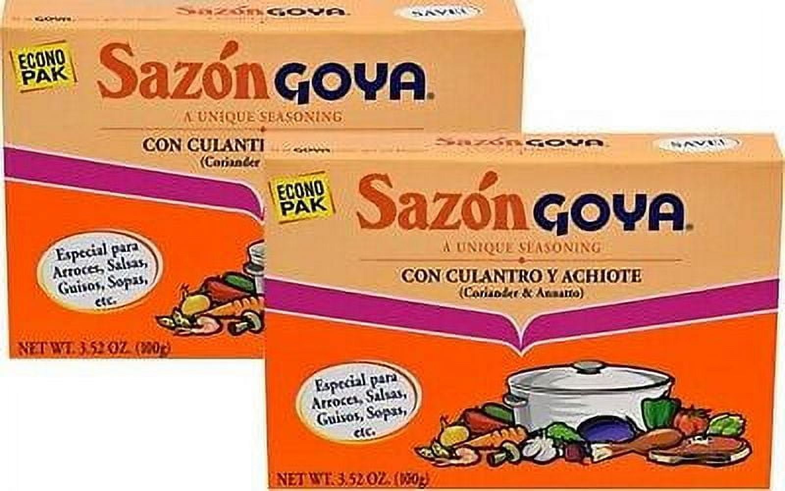 GOYA Sazon Con Culantro Y Achiote, 20 Packets, 3.5 oz, 2 Pack Seasoning ...