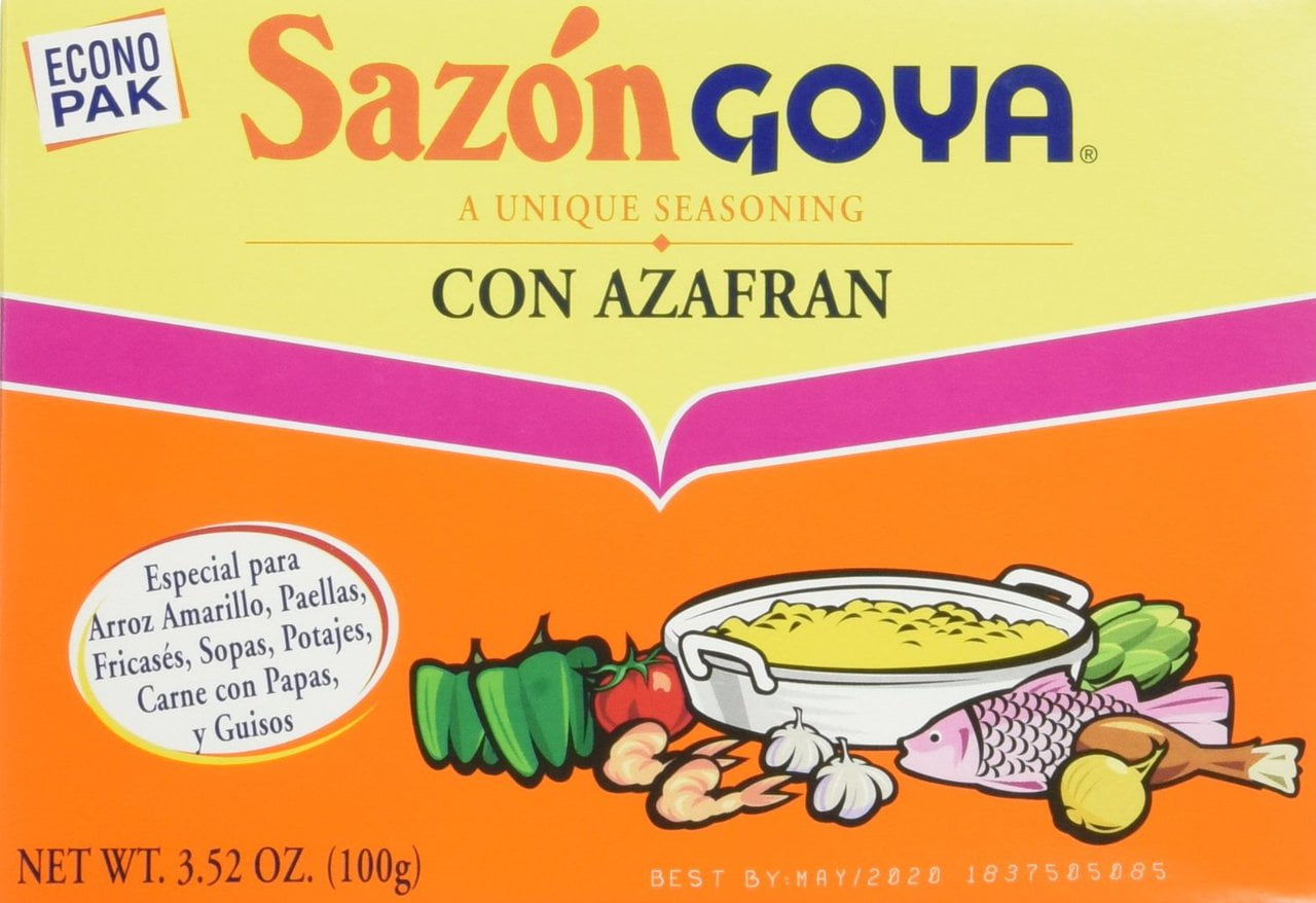 Goya Sazon Cpm Azafran Seasoning Econo Pak, 3.52 oz - Case of 18 ...