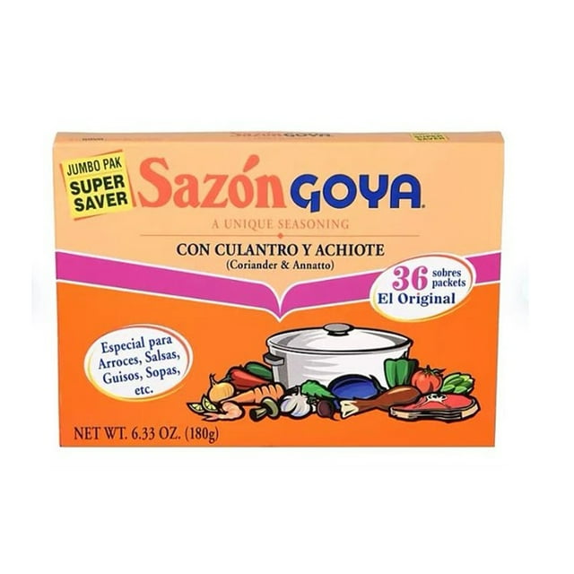 Goya Sazon Coriander & Annatto Seasoning, 6.33-Ounce Unit, 36 Packets ...