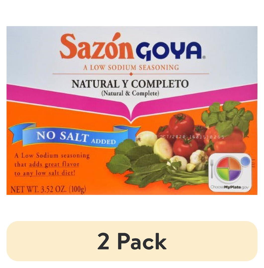 (2 pack) Goya Sazon Low Sodium Seasoning, Natural & Complete, 3.53 oz ...