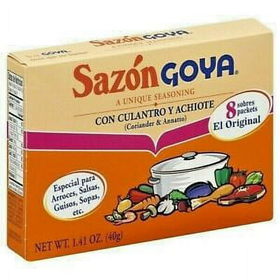 Goya Sazon Seasoning Coriander & Annatto, 8 Packets 1.41 oz - Walmart.com