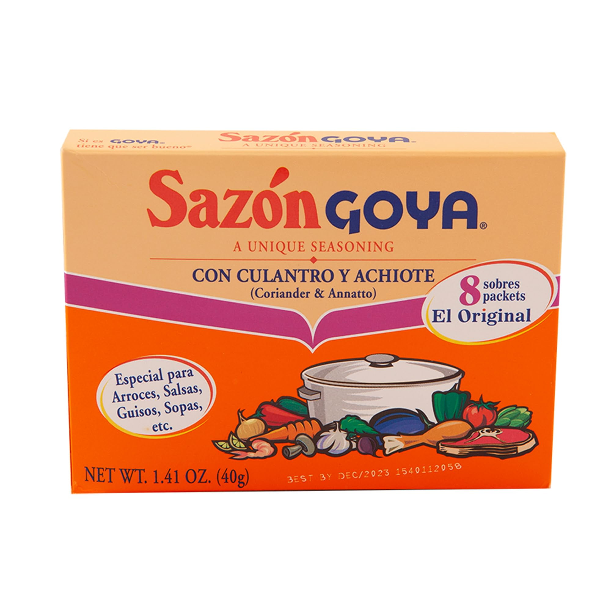 Goya Sazon Seasoning With Coriander & Annatto, 1.41 Ounce Packaging May ...