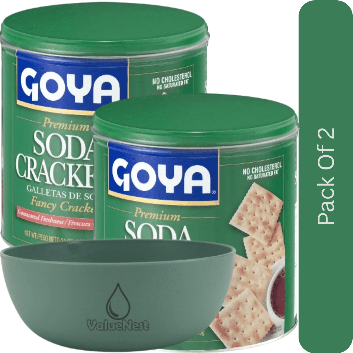 Goya Soda Crackers Light and Crisp 24 oz Box with Green Olive Bowl by ...