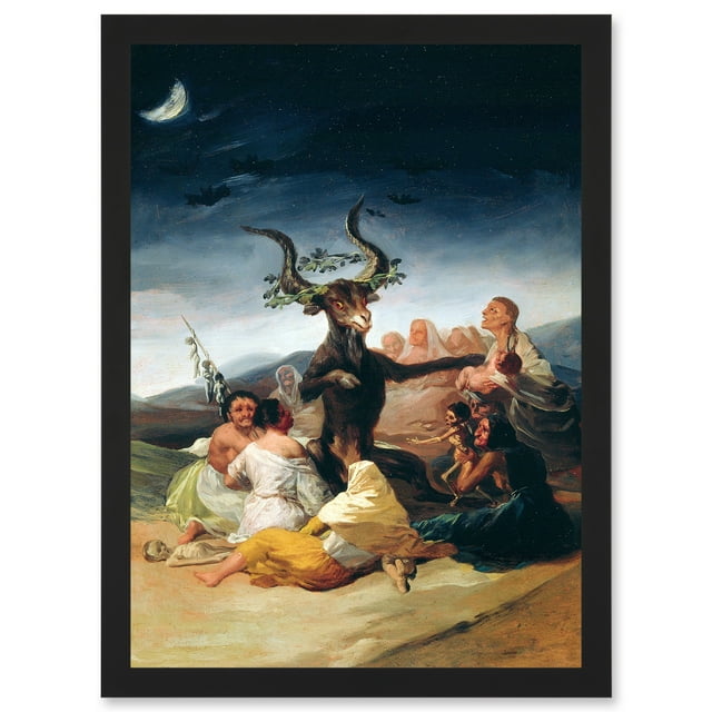 Goya Witches Sabbath Painting Fantasy Landscape A4 Artwork Framed Wall ...