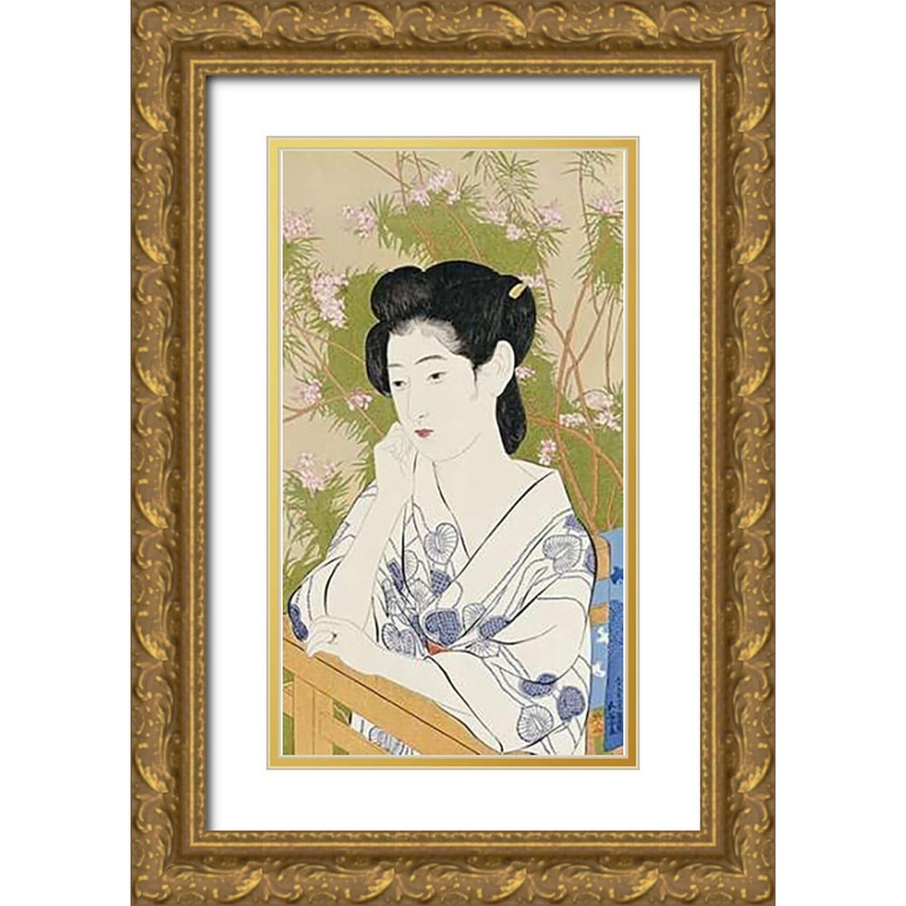 Goyo, Hashiguchi 20x32 Gold Ornate Wood Framed with Double Matting ...
