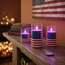 Goyuon 3 Pack Clear Flameless Candles, Realistic Flickering LED Candles ...