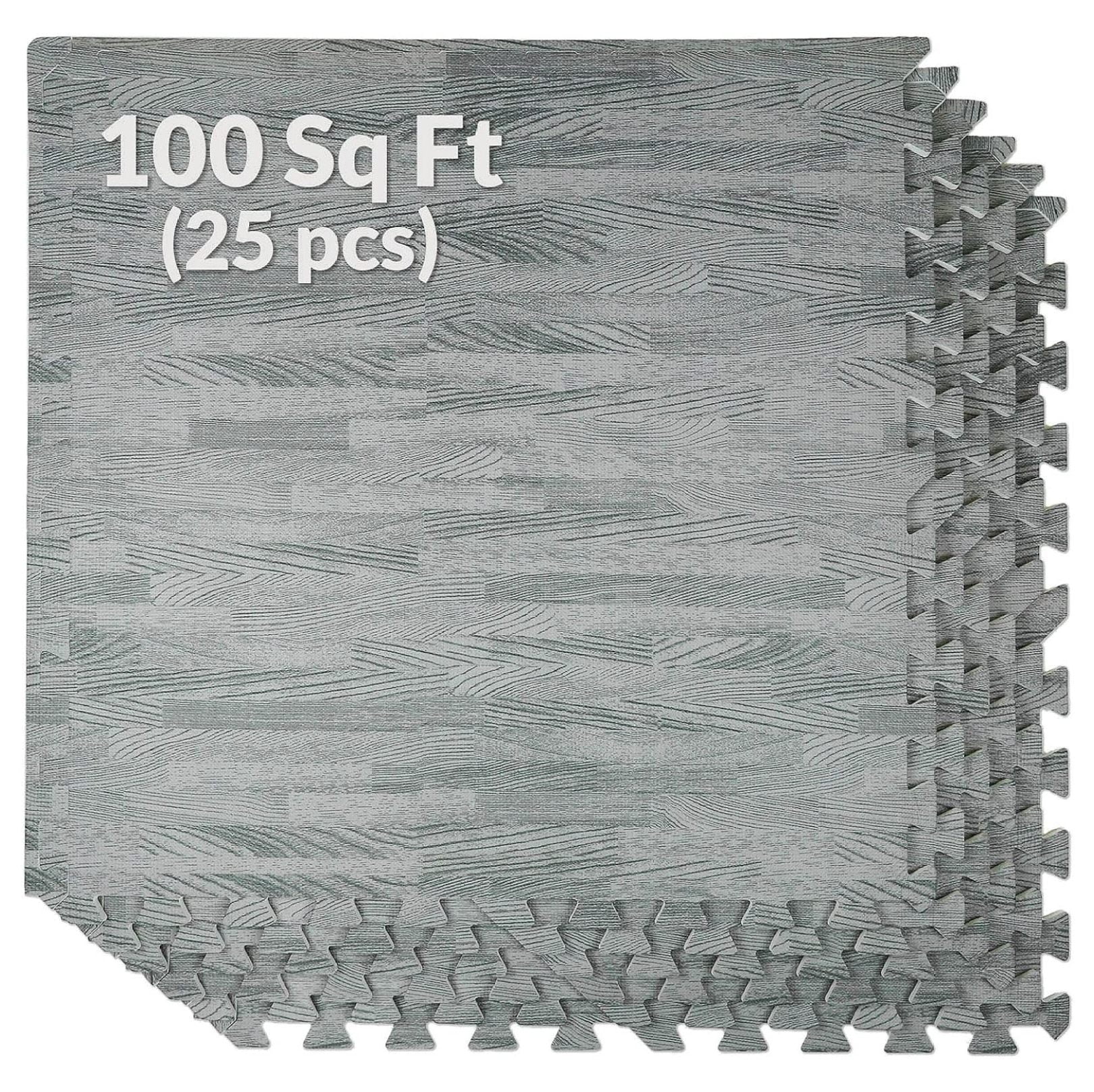 GpLuMy 100 Sq. Ft 3/8 Inch Thick Printed Foam Tiles Interlocking Foam ...