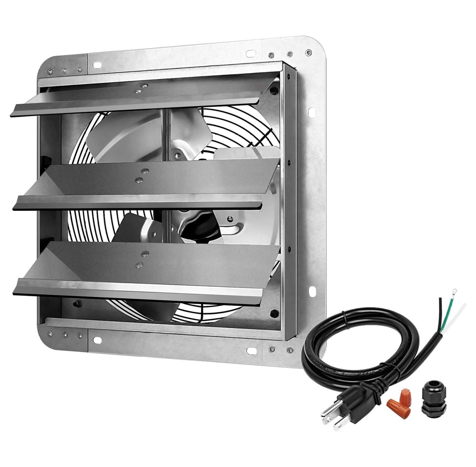 GpLuMy 12 Inch Aluminum Shutter Exhaust Fan with Power Cord, High Speed ...