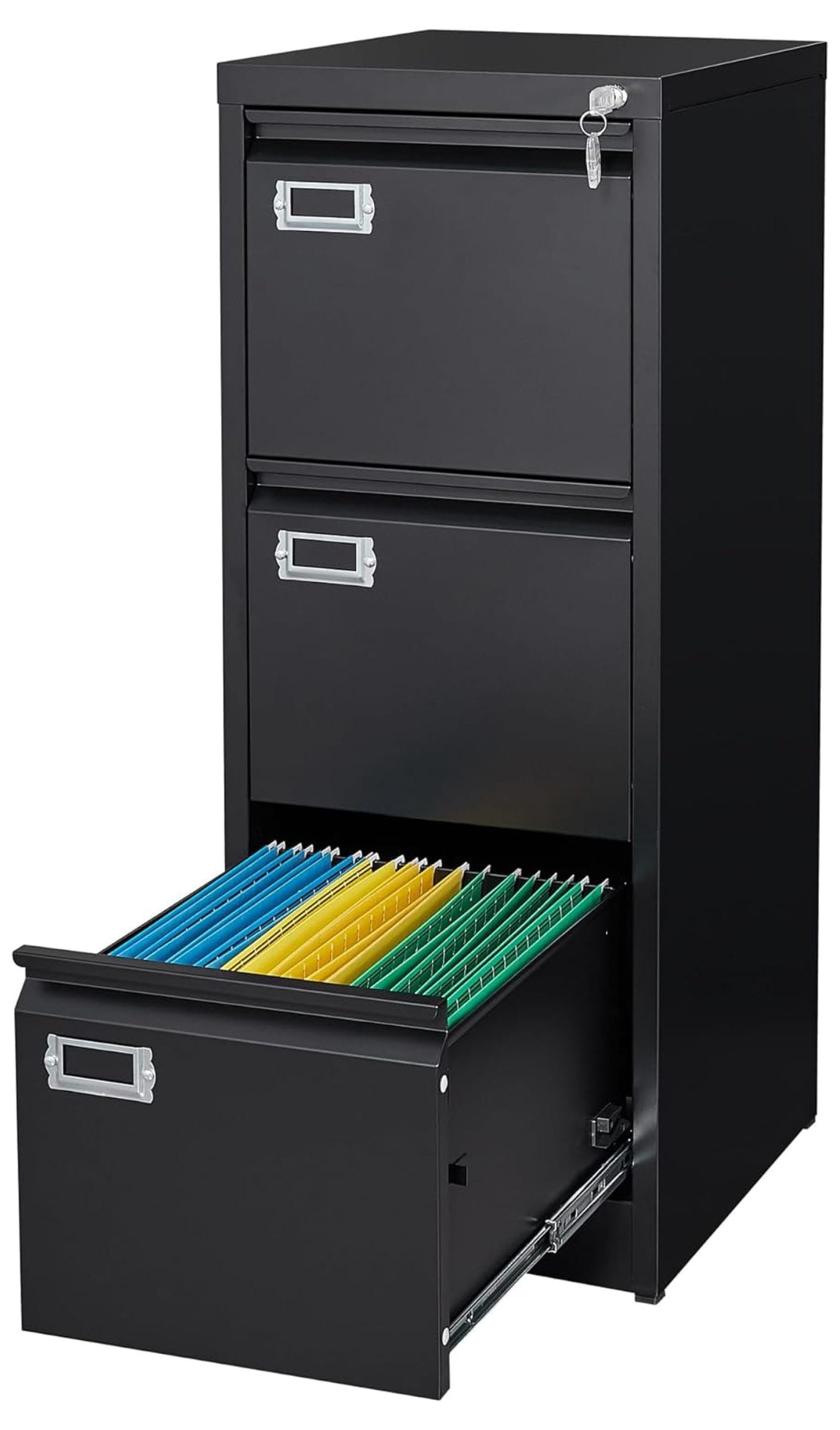 GpLuMy 3 Drawer File Cabinet with Lock,Metal Filing Cabinets for Home ...