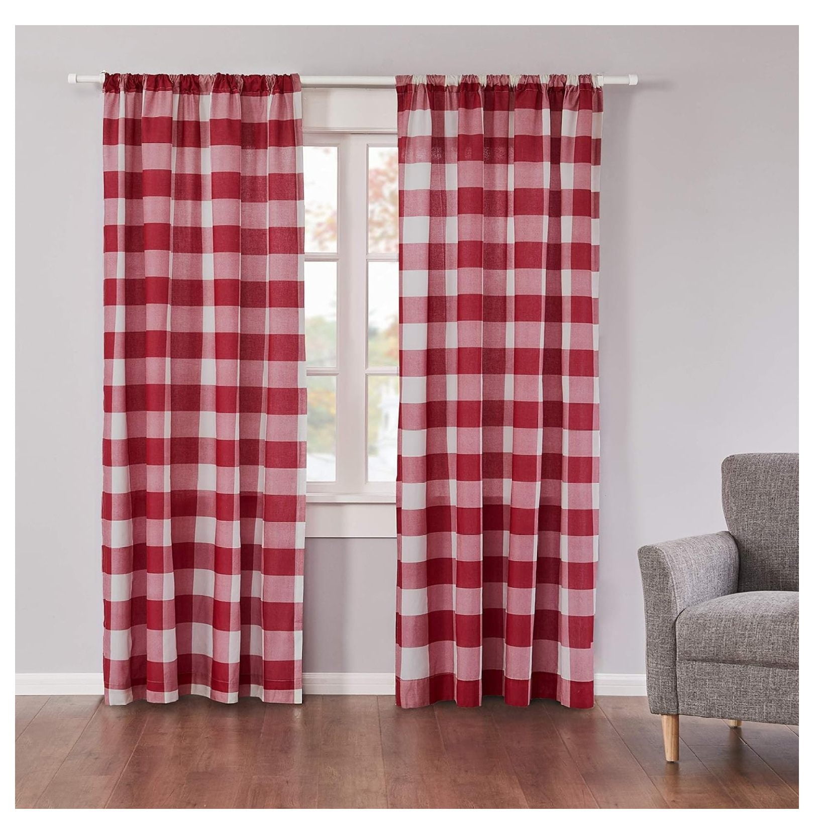 GpLuMy - Camden - Two Curtains 84 inch Length with Rod Pocket - Buffalo ...