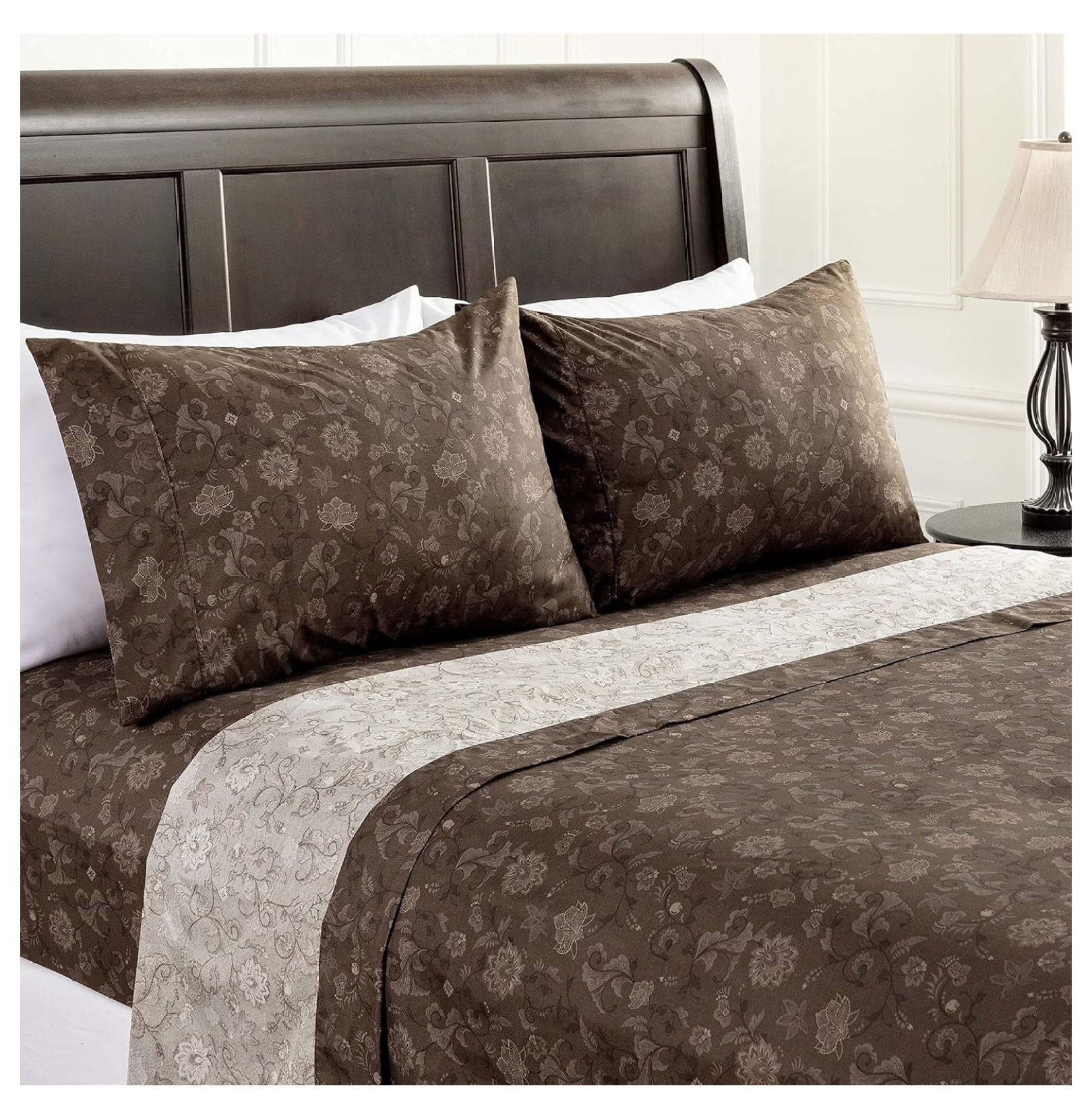 GpLuMy Premium Floral Printed Patterned Bed Sheet Set 3-Piece - 1 Flat ...