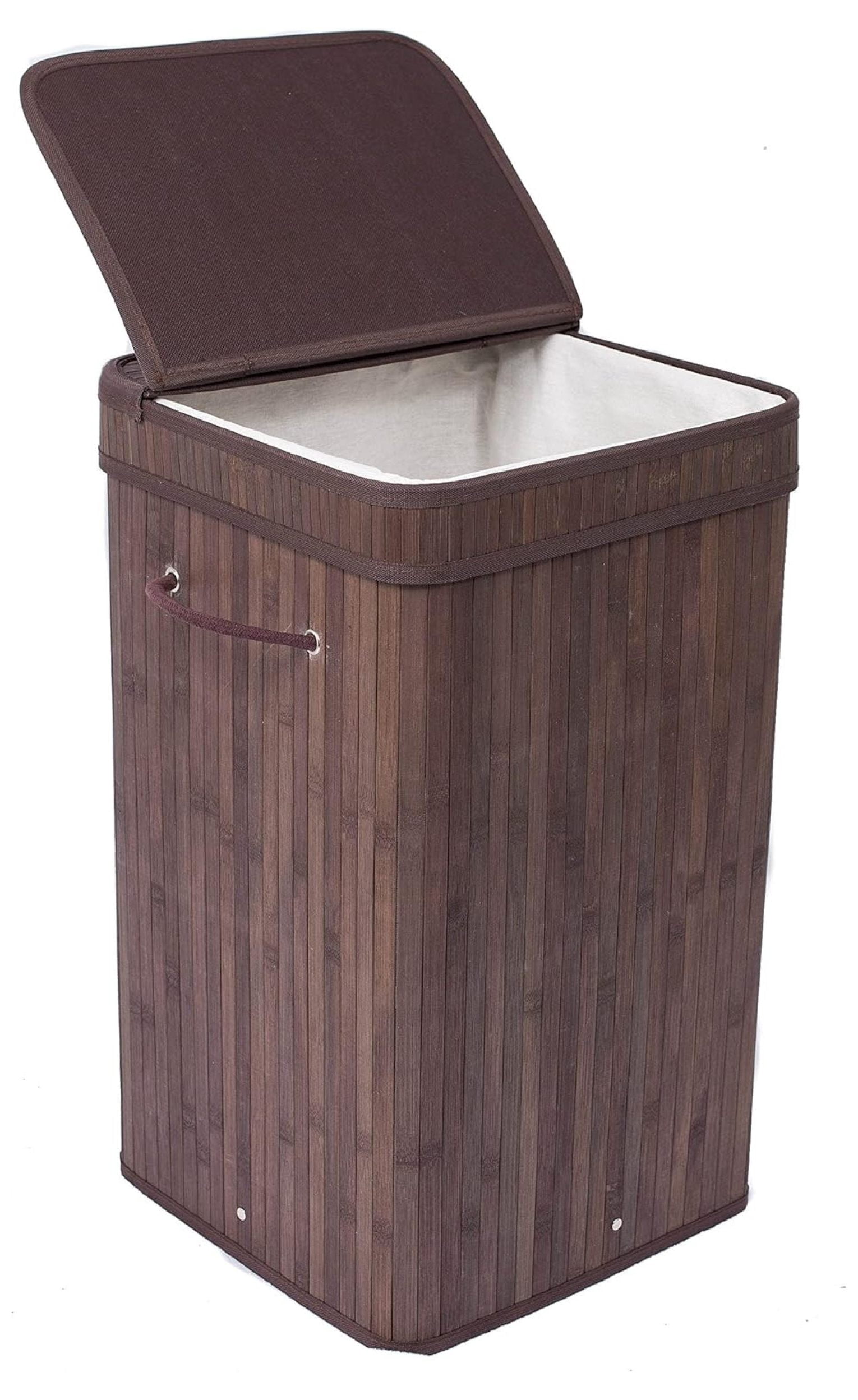 GpLuMy Square Laundry Hamper with Lid and Cloth Liner - Bamboo ...