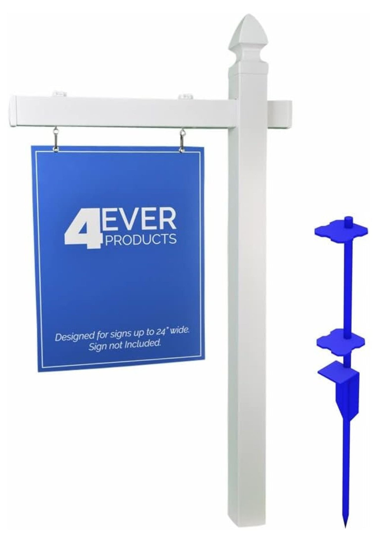 GpLuMy Vinyl PVC Real Estate Sign Post - White - 5' Tall Post (Single ...