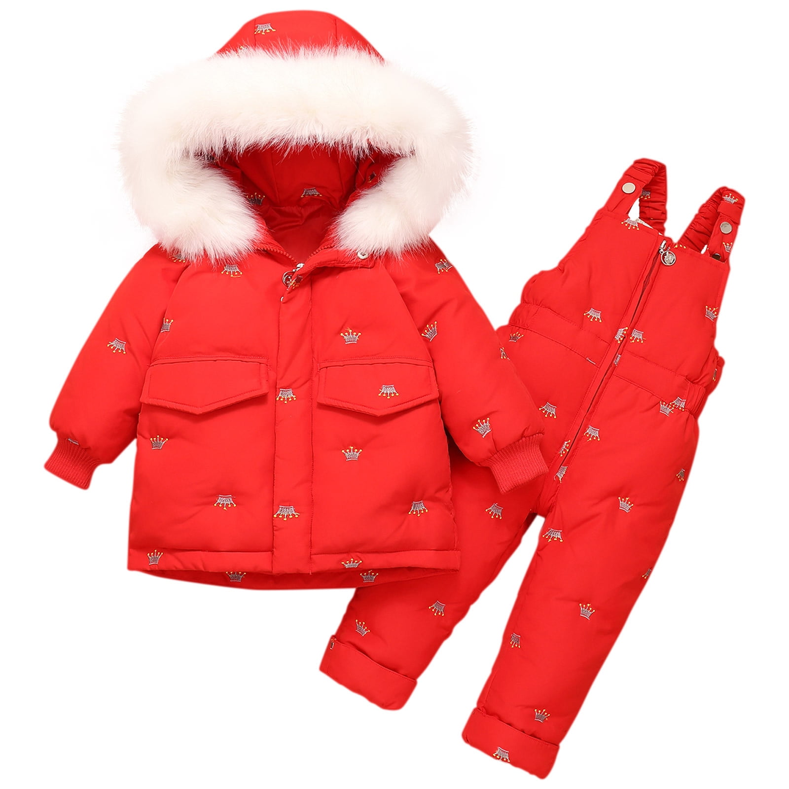 Gpaecead 1-3T Boys And Girls Baby Winter Snowsuit Coat Thick Detachable ...