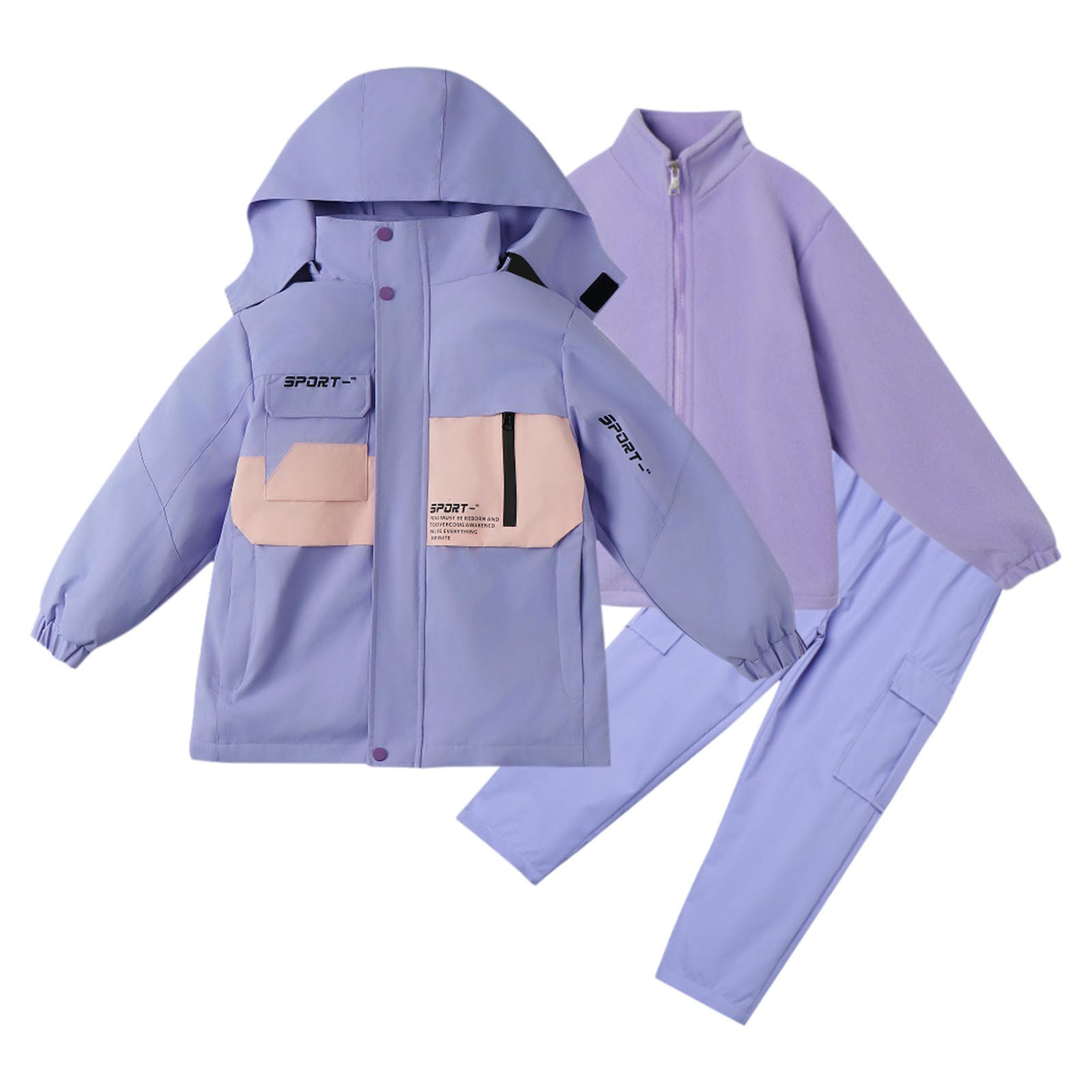 Gpaecead 3-12 Years Kid's Girls Boys Ski Suit Long Sleeve Zipper Jacket ...