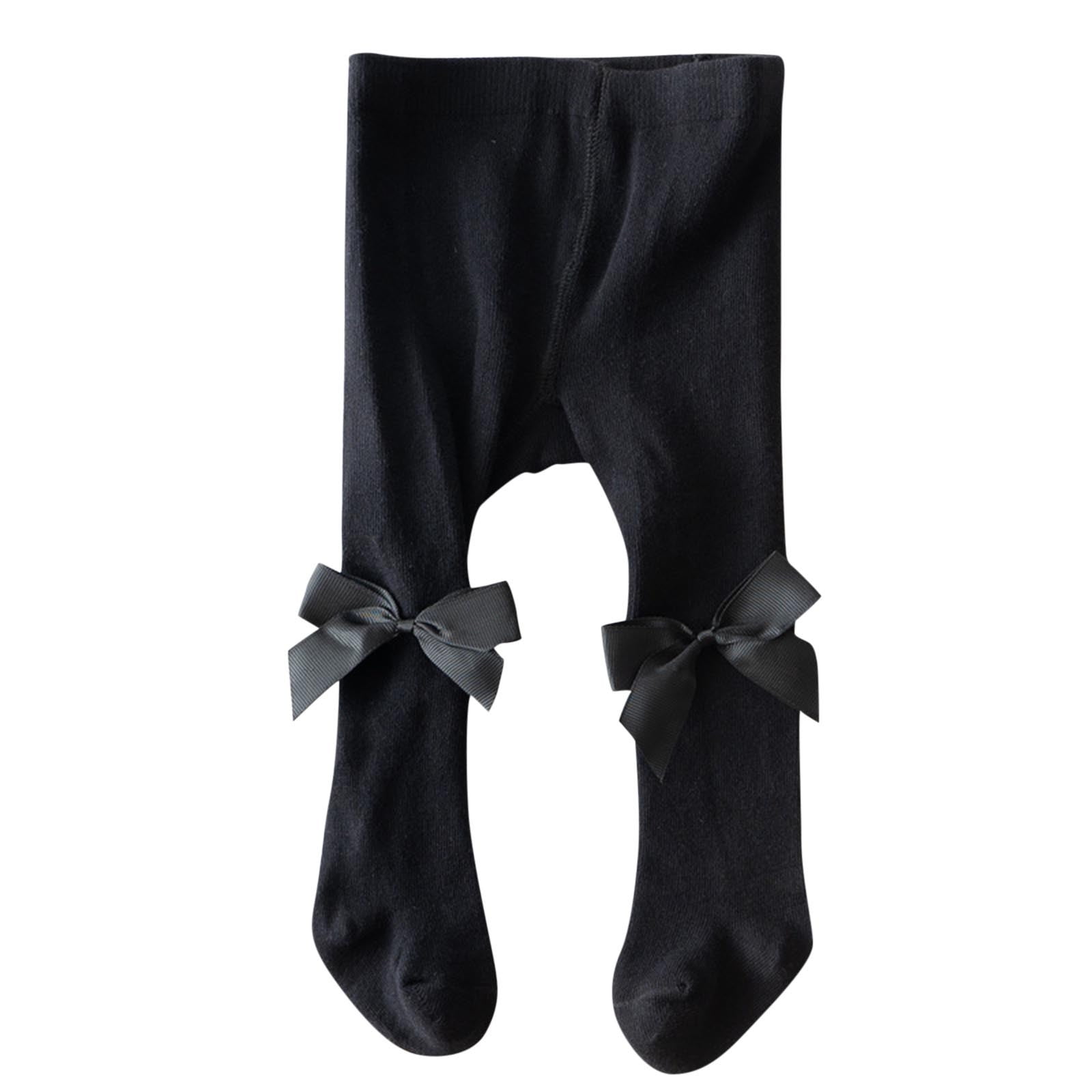 Gpaecead Baby Girl Tights Toddler Cable Knit Tights With Bow Seamless ...