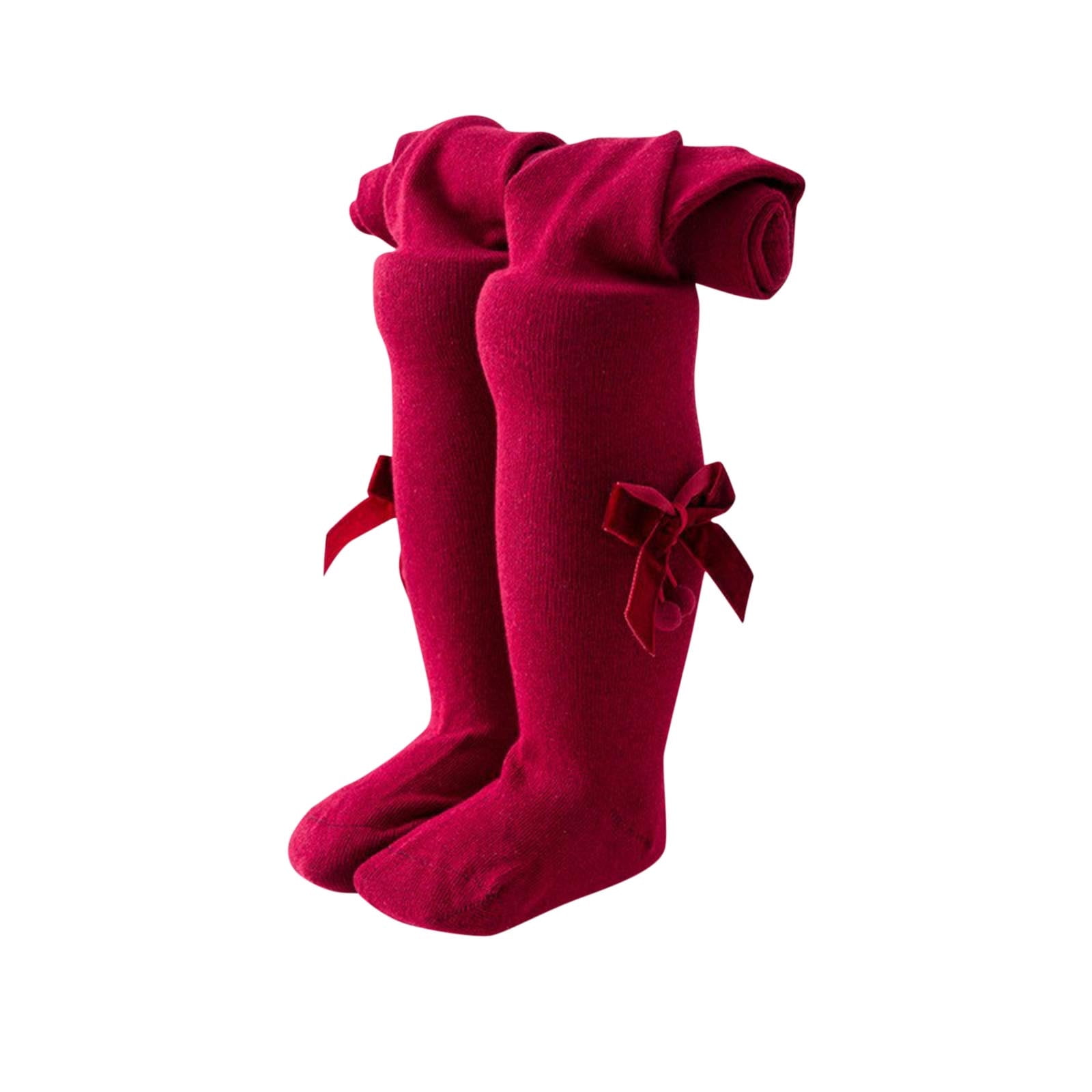 Gpaecead Baby Girl Tights Toddler Cable Knit Tights With Bow Seamless ...