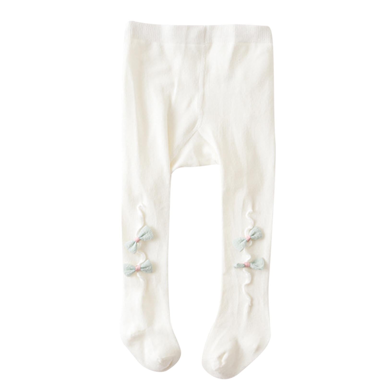 Gpaecead Baby Girl Tights Toddler Cable Knit Tights With Bow Seamless ...