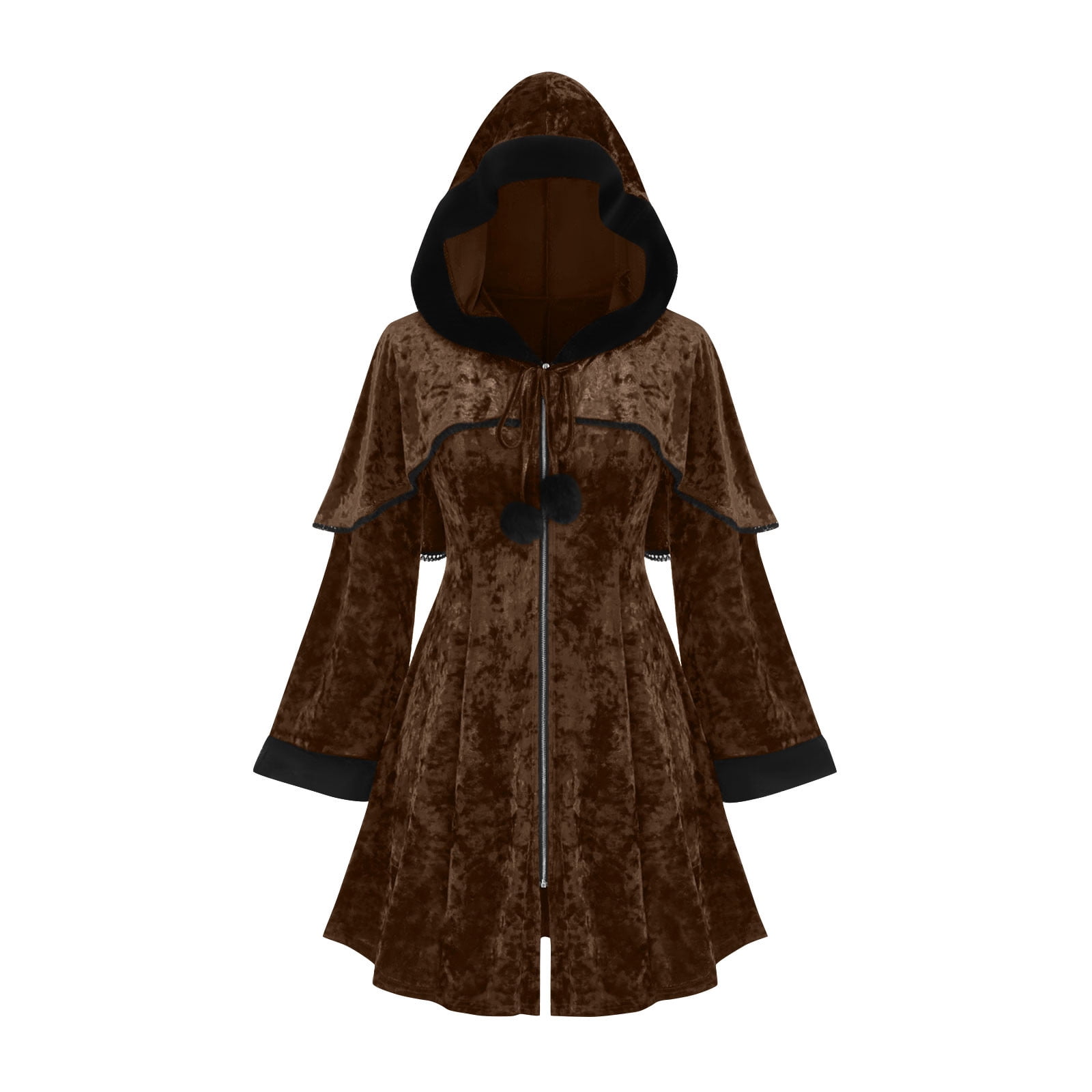 Gpaecead Festival Coat Unisex Medieval Hooded Coat Long Cardigan ...