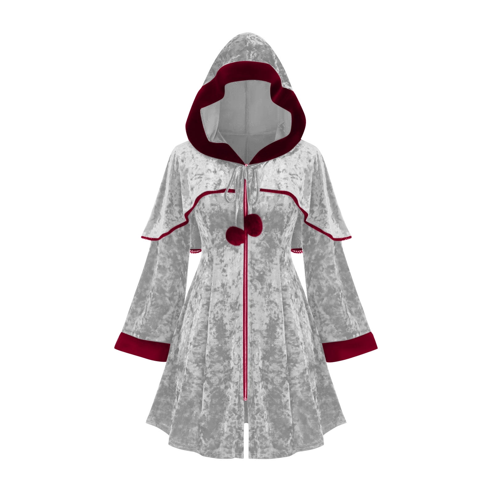 Gpaecead Festival Coat Unisex Medieval Hooded Coat Long Cardigan ...