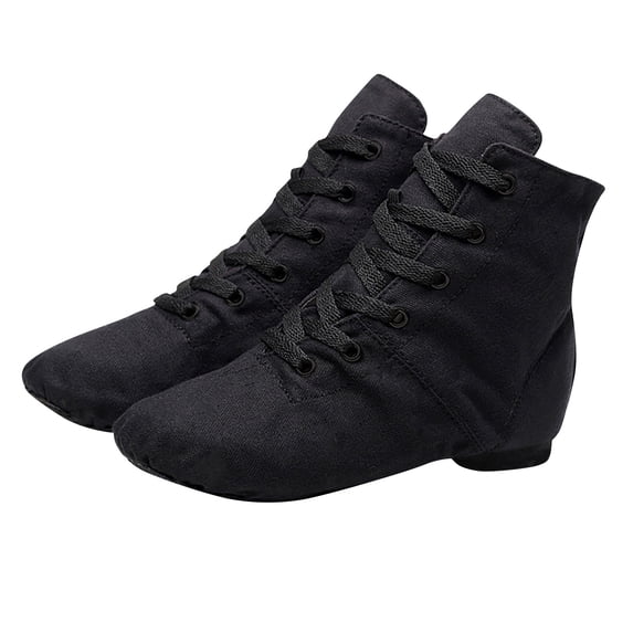 Gpaecead Girls High Top Jazz Dance Shoes Lace Up Solid Canvas Soft Sole ...