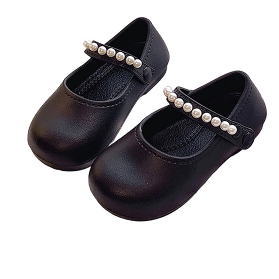 Gpaecead Girls Pearl Mary Jane Flat Shoes Soft Sole Non Slip Casual ...