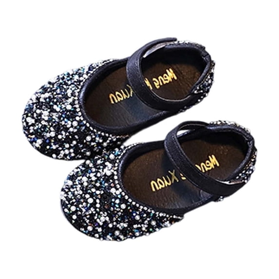 Gpaecead Girls Rhinestone Pearl Mary Jane Flats Full Rhinestone ...