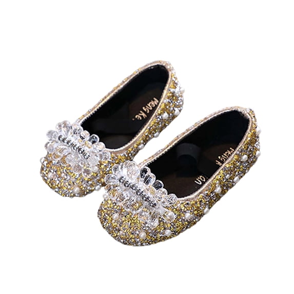 Gpaecead Girls Rhinestone Pearl Mary Janes Non Slip Bling Sequins ...