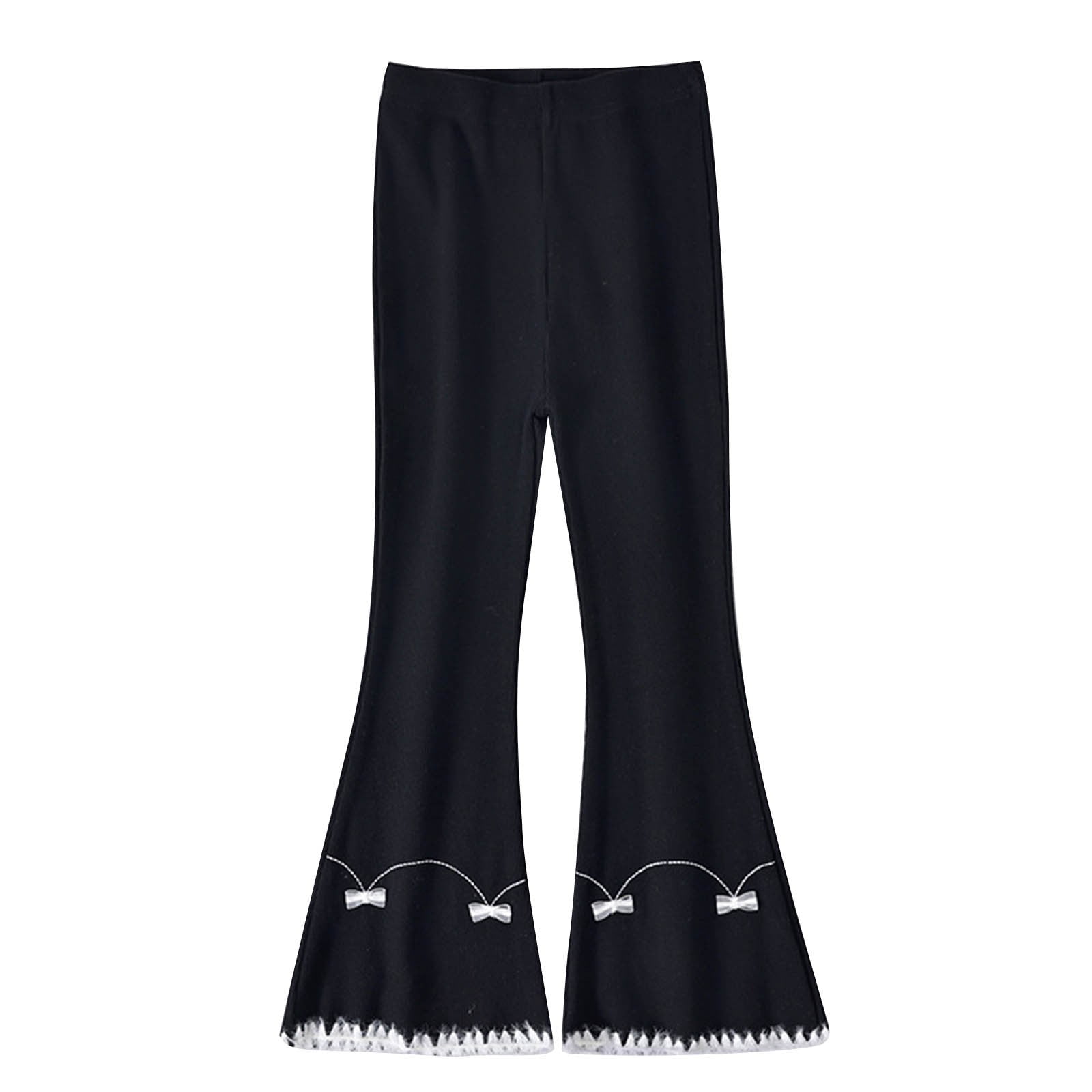Gpaecead Summer Girls Stretch Bell Bottoms Flare Pants Ruffle Solid ...