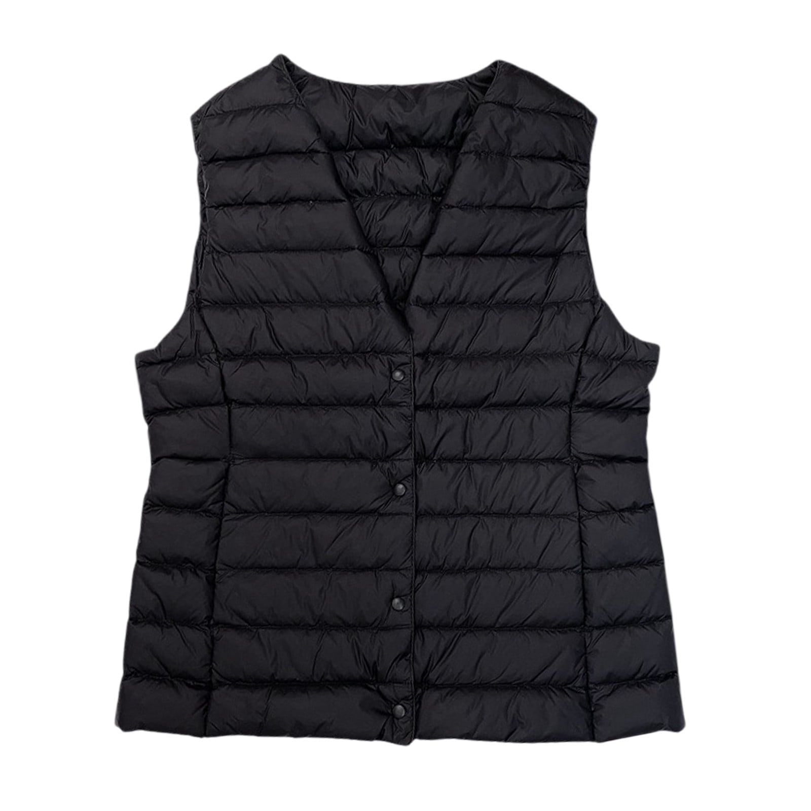 Gpaecead Women's Puffer Vest Lightweight Stand Collar Zip Pockets Puffy ...