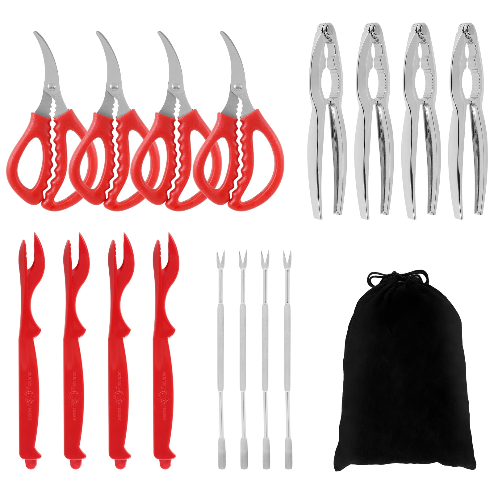 Gpoty 17Pcs Seafood Tool Set Professional Leg Sheller Nut Cracker Set ...