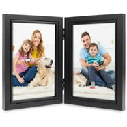 5x7 Hinged Double Black Wood Picture Frame - Gallery Collection ...