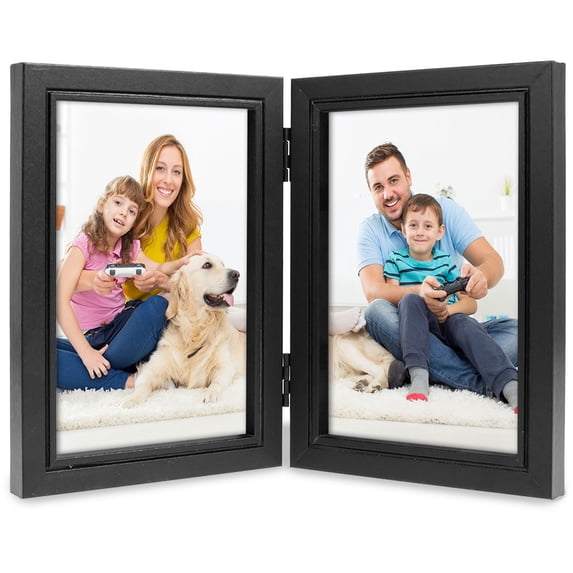 Gpoty 2-Opening 6.7x4.7”Picture Frame,Hinged Double Folding Picture ...
