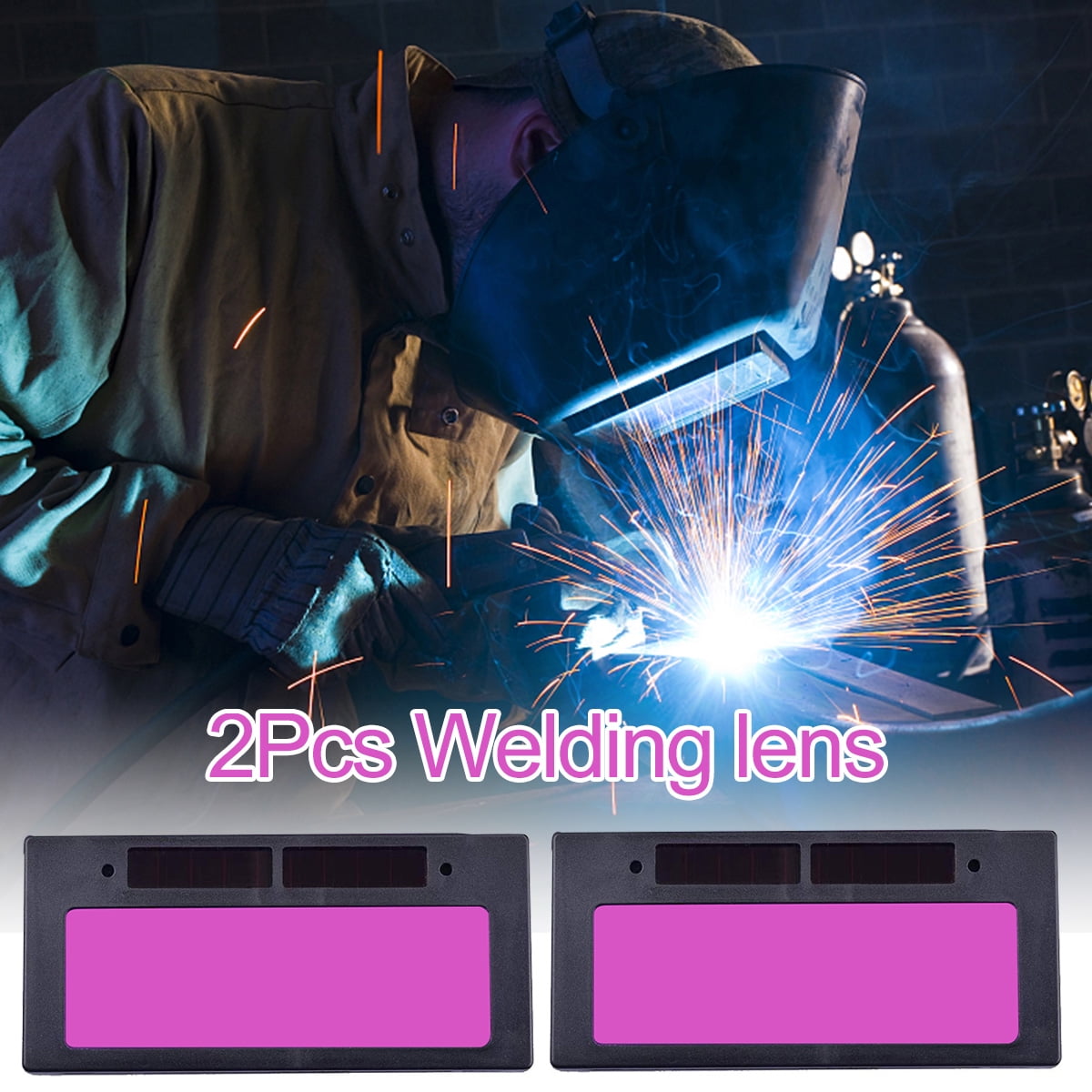 Gpoty 2 Pack Solar Welding Filter Lens Auto Darkening Welding Helmet ...