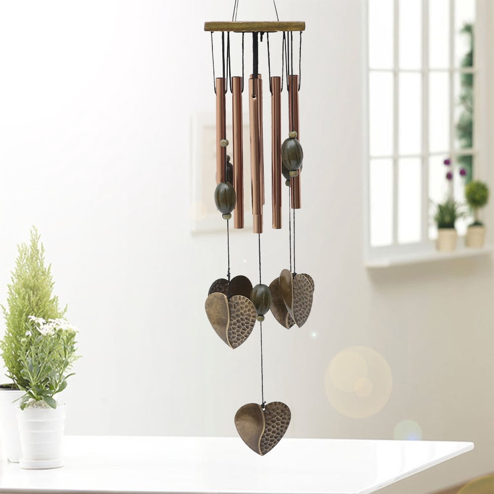 Gpoty 23'' Wooden Wind Chimes with 8 Metal Hollow Tubes Tuned Soothing ...