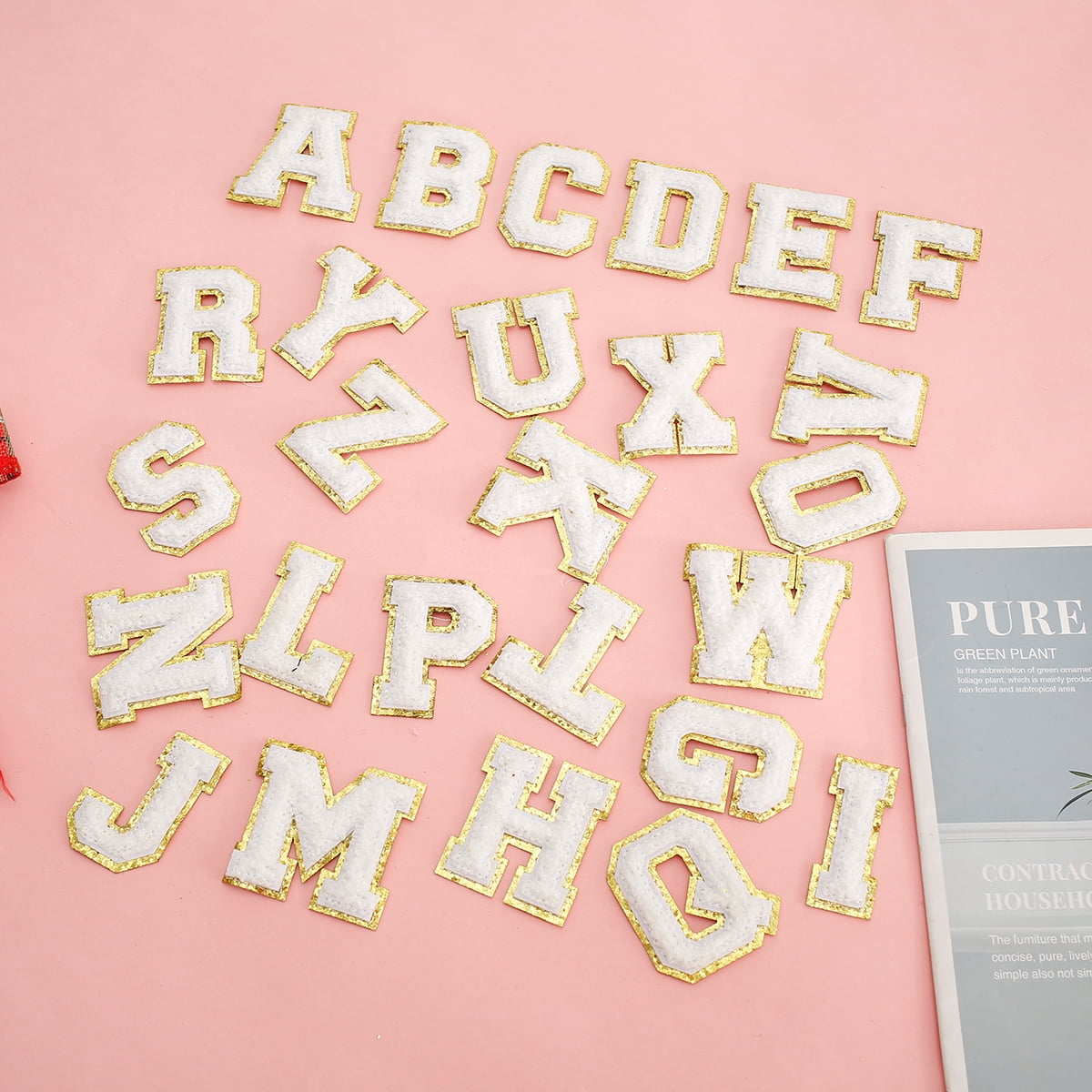 Gpoty 26 Piece Iron on Letters for Clothing, Applique A-Z Patches for ...