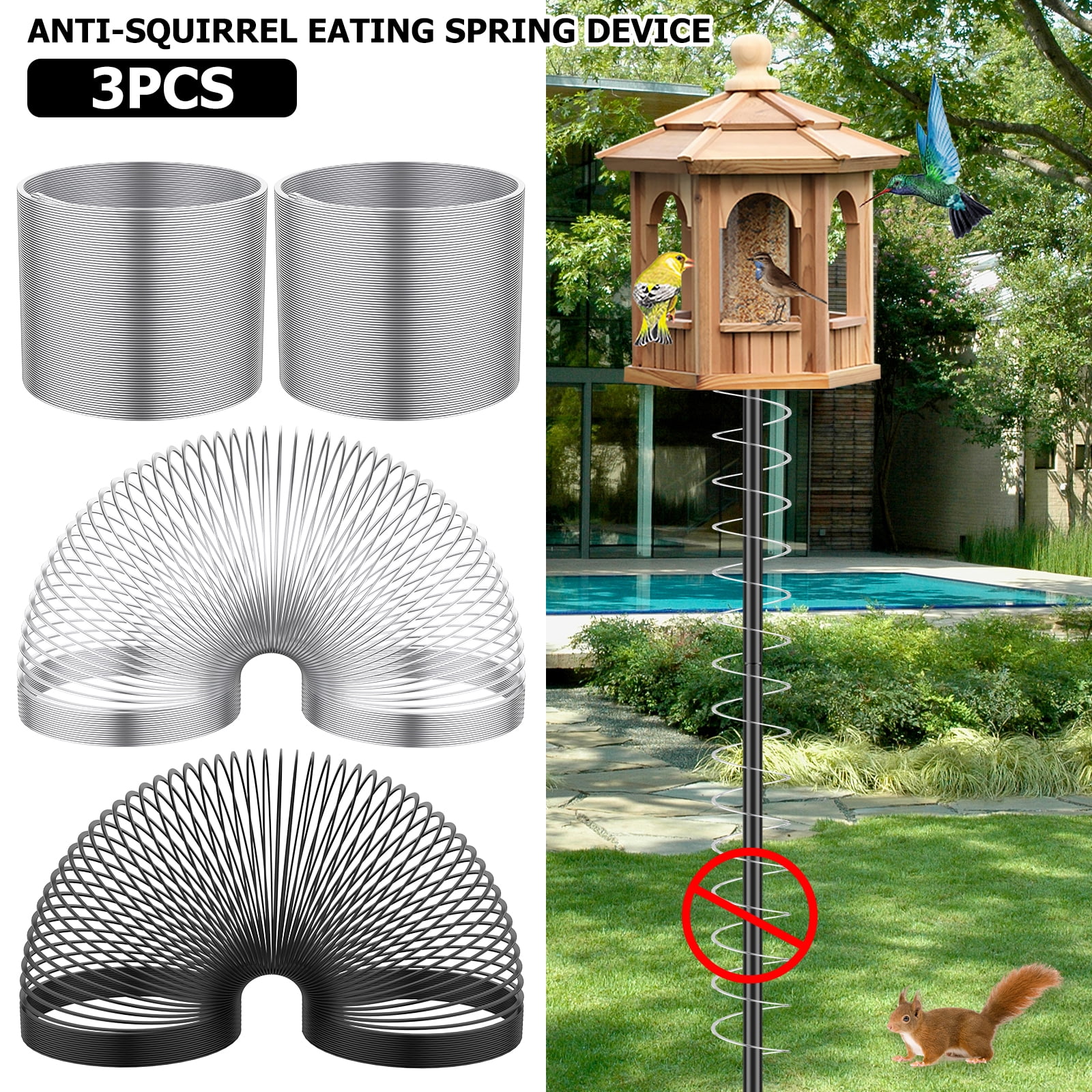 Gpoty 3Pcs Elastic Squirrel Baffle Squirrel Proof Spring,Proof Baffles ...