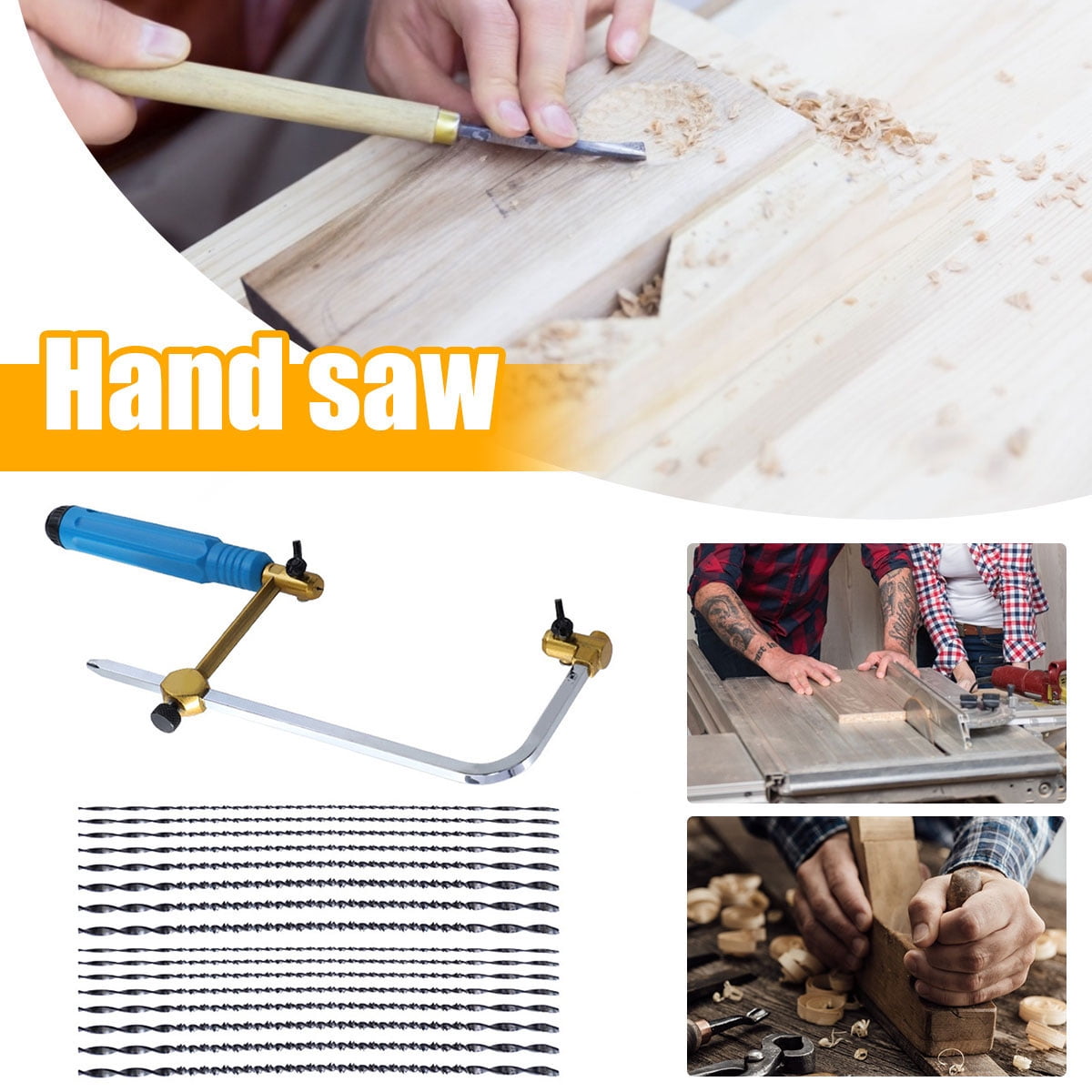 Gpoty Coping Saw Heavy Duty Metal Hand Saw Fast Cutting Non-slip ...